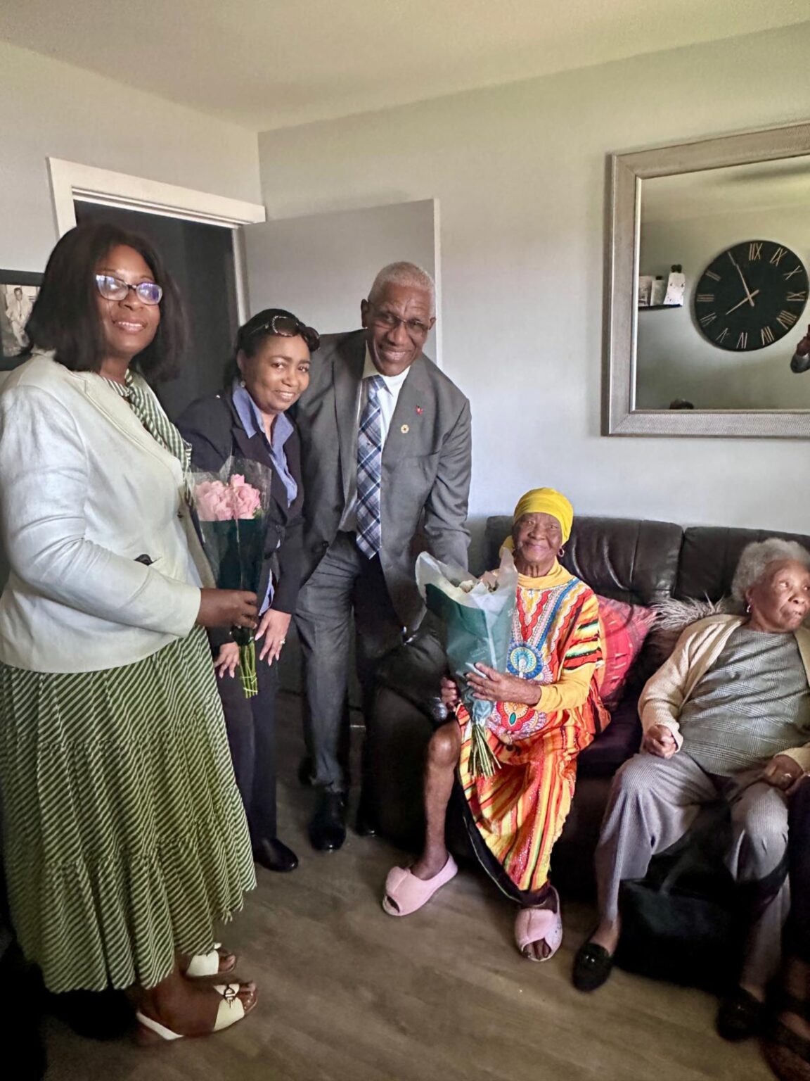 SIR RODNEY AND LADY WILLIAMS VISIT CENTENARIAN IN ENGLAND - ABS TV ...